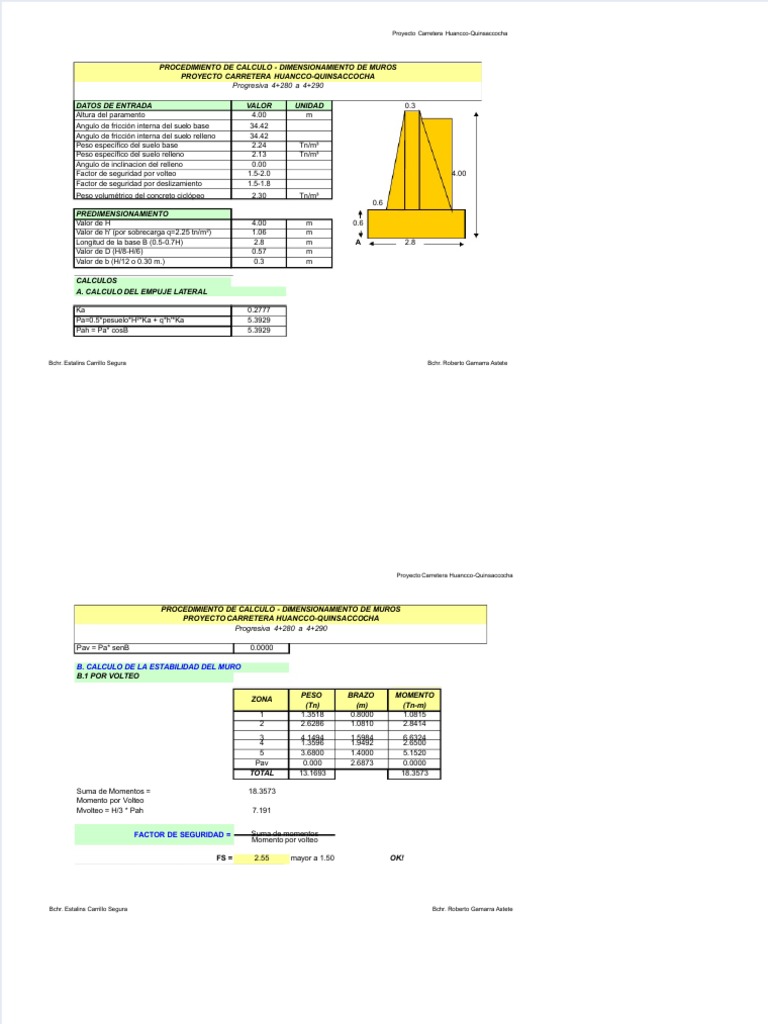 Dokumen - Tips - Hoja Excel para El Calculo de Muros de Contencion ... Dokumen - Tips - Hoja Excel para El Calculo de Muros de Contencion ...
