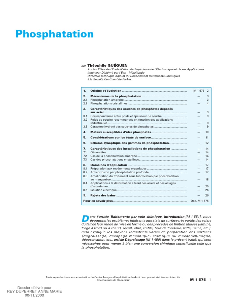 Phospha Tation | Download Free PDF | Phosphate | Métaux
