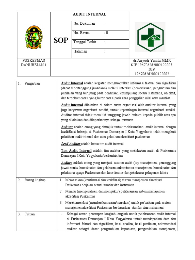 3.1.4.2. SOP Audit Internal DN1 | PDF