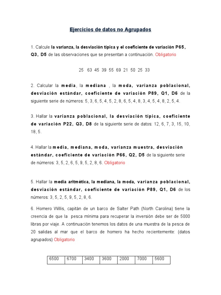 Ejercicios de Distribucion de Frecuencia | PDF | Desviación Estándar | Matemáticas
