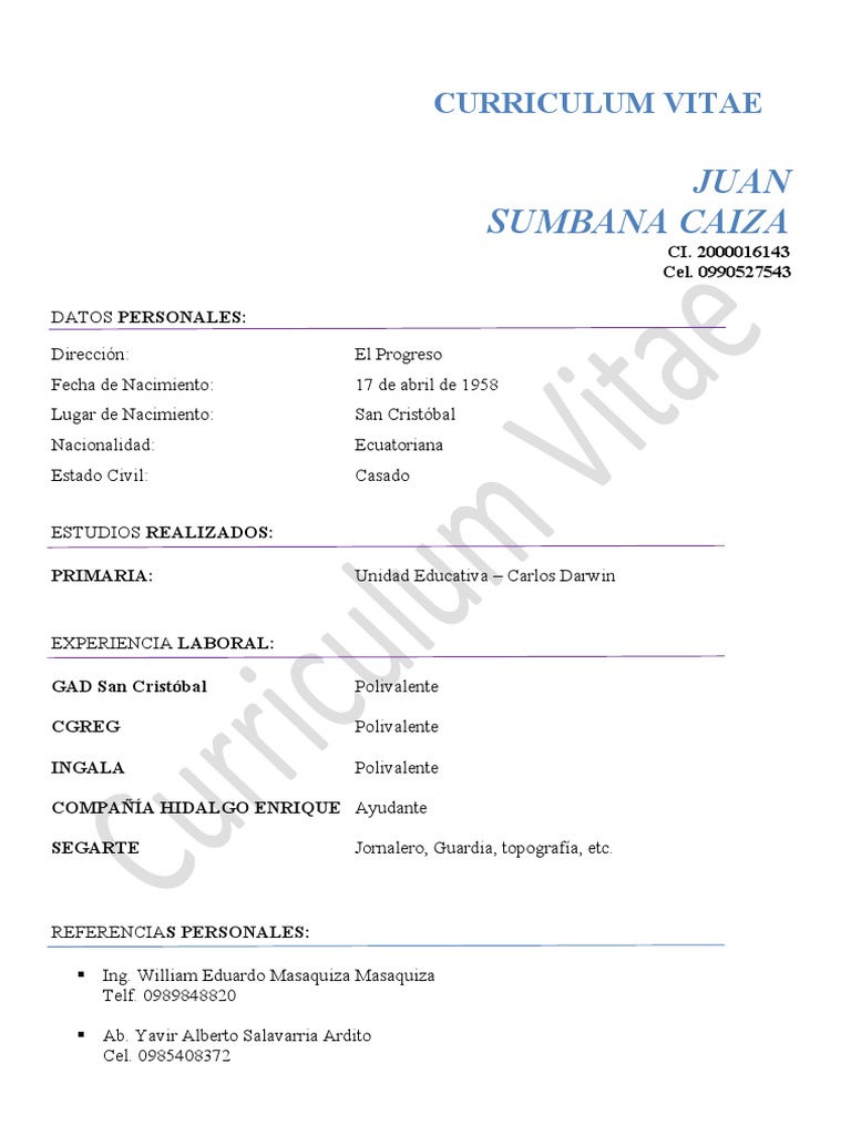 Curriculum Vitae Jorge | PDF | Ecuador