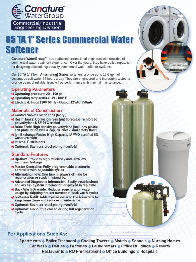 80158013+85+TA+Series+Spec+Sheet (2) | PDF | Water | Chemistry