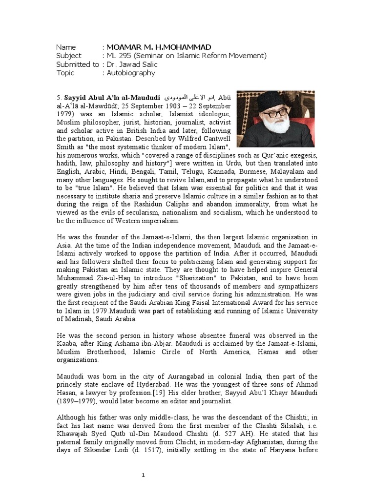 Sayyid Abul Ala Al Maududi - Moamar M. H.mohammad | Download Free PDF ...
