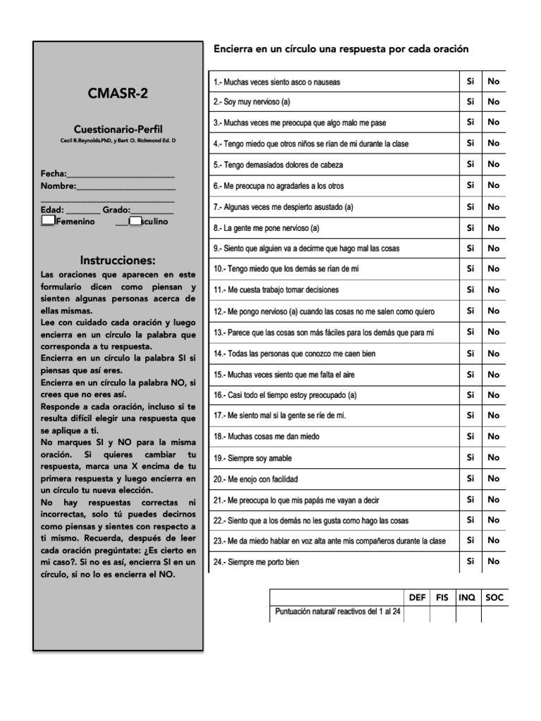 Protocolo CMASR-2 | PDF