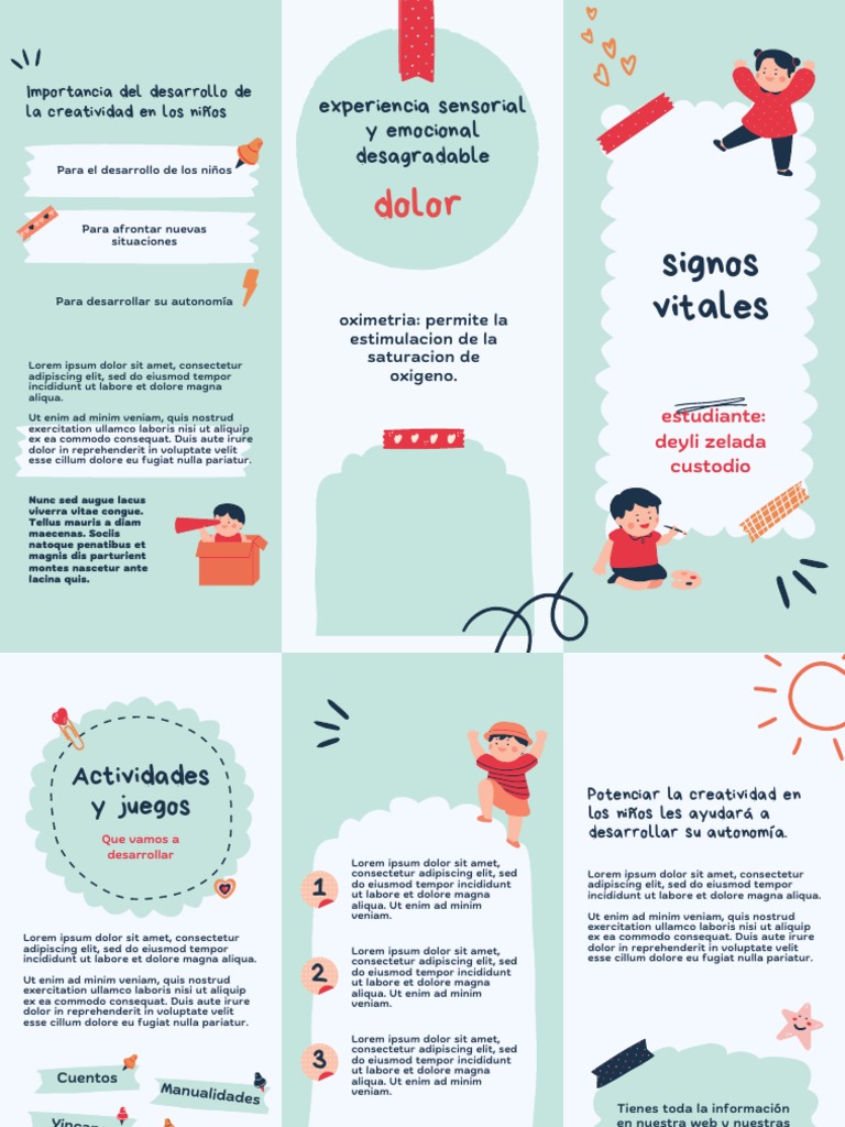 Folleto Infantil para Actividades Proyectos y Juegos Con Niños Doodle ...
