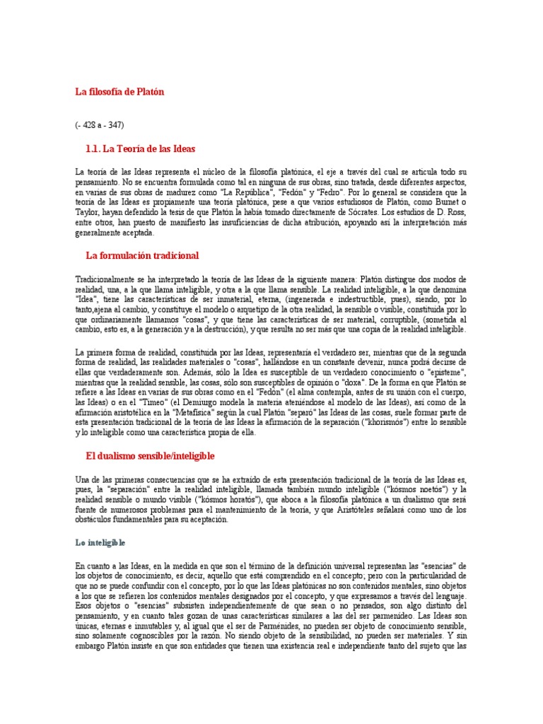 Platon Teoria de Las Ideas | PDF