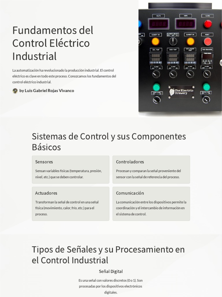 Fundamentos Del Control Electrico Industrial | PDF | Internet de las Cosas | Sistema de control
