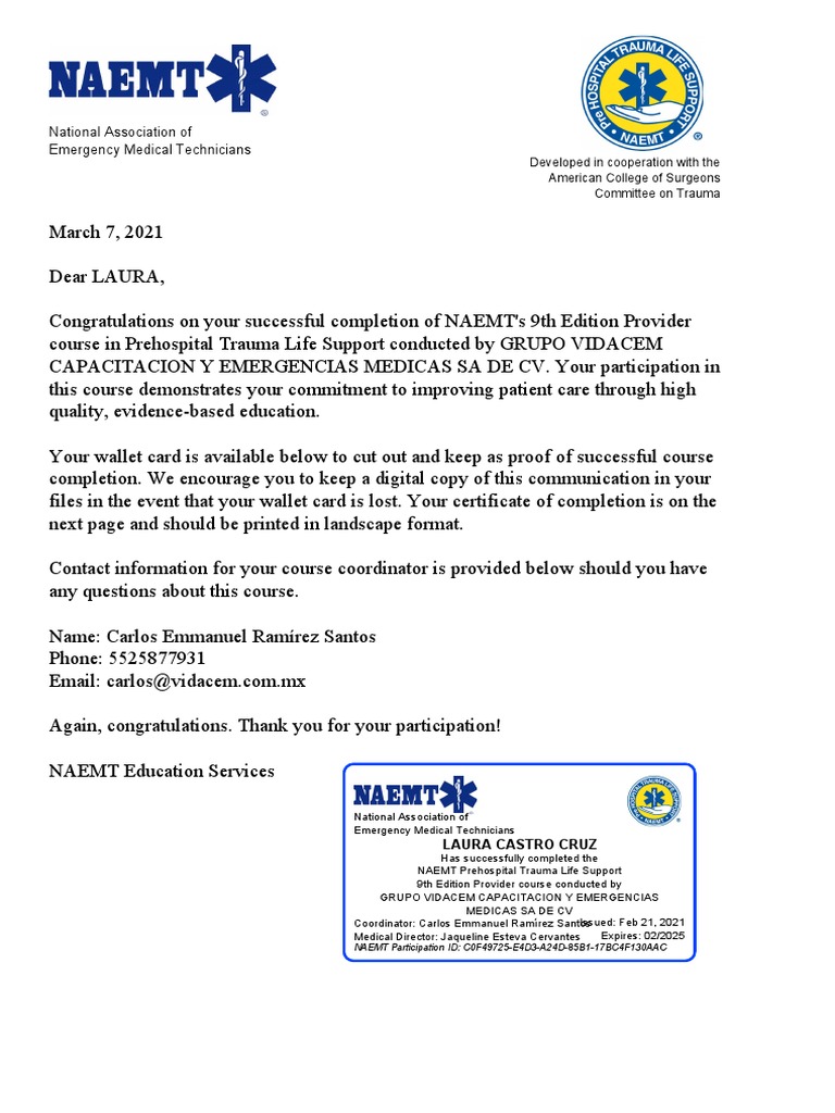 PHTLS Diploma | PDF | Emergency Medical Services | Medicine