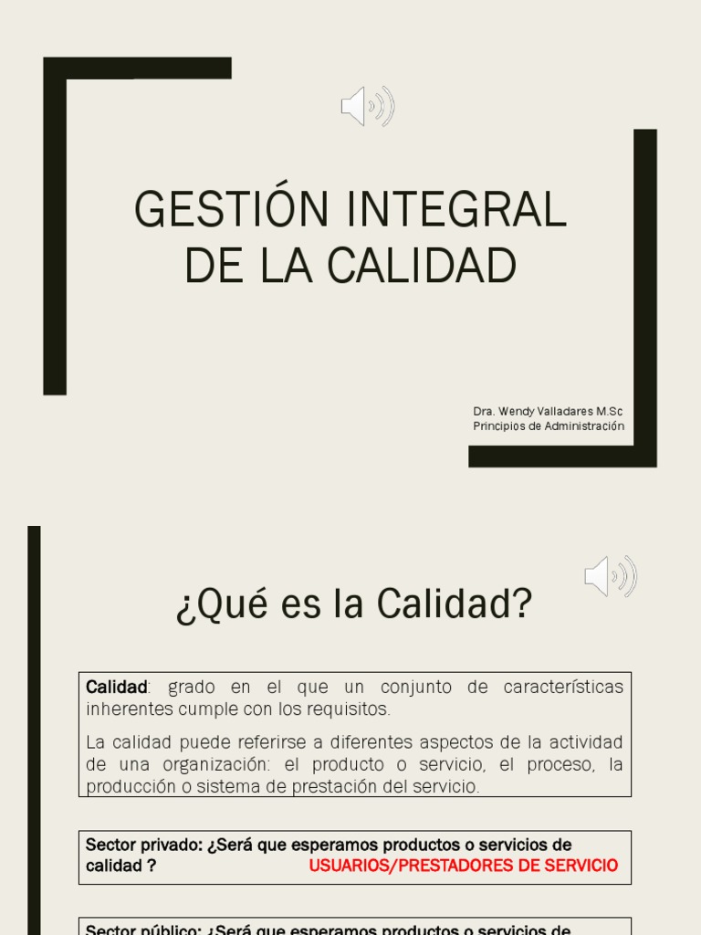 Gestión Integral de La Calidad | PDF | Calidad (comercial) | Organización internacional para la ...
