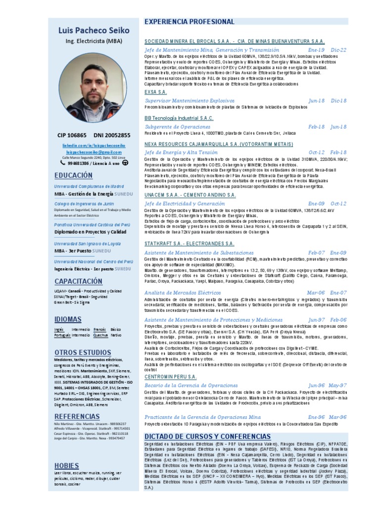 CVLuis Pacheco Seiko | PDF