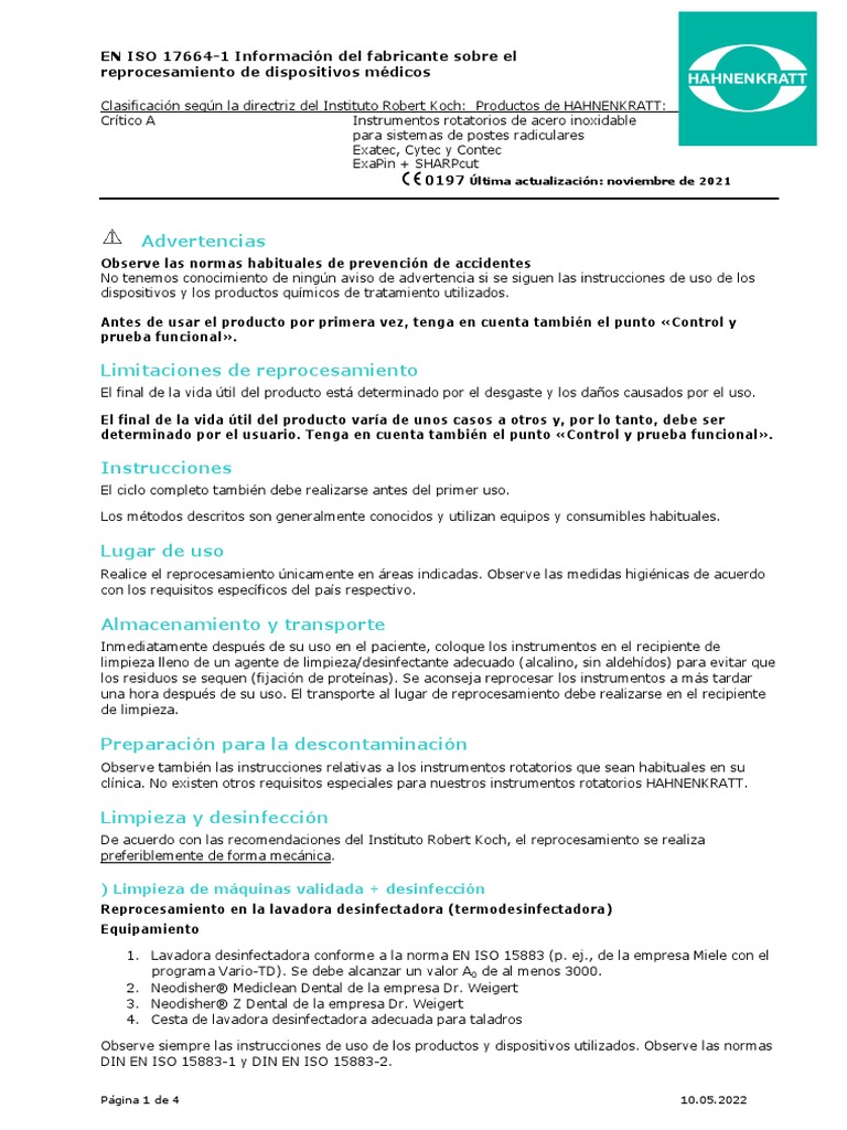EN_ISO-17664-1_Rotierende-Instrumente_00_2021-11_ES | PDF