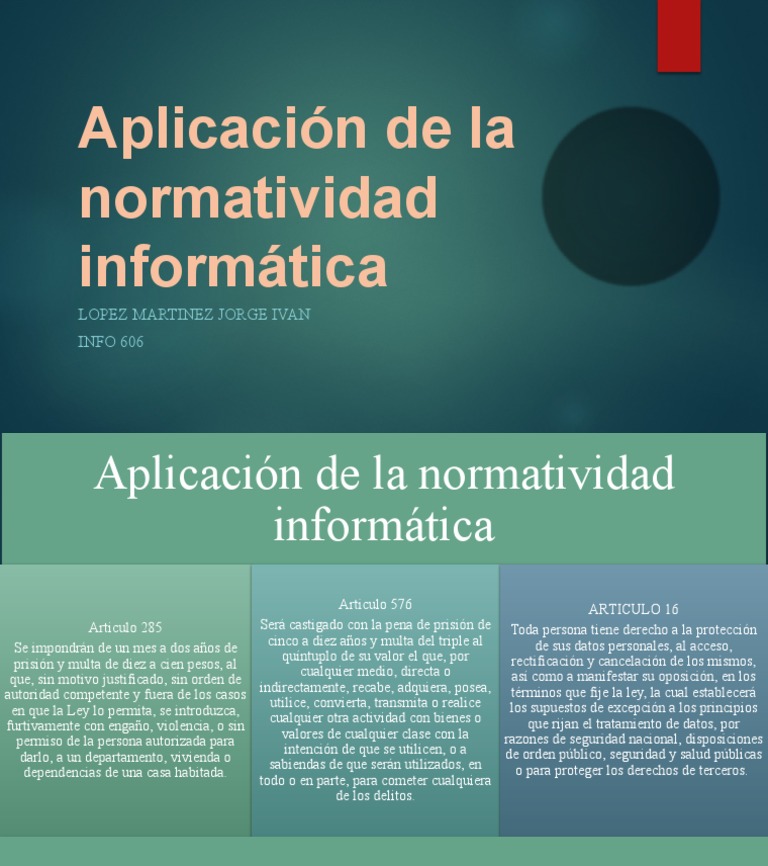 Aplicación de La Normatividad Informática | PDF