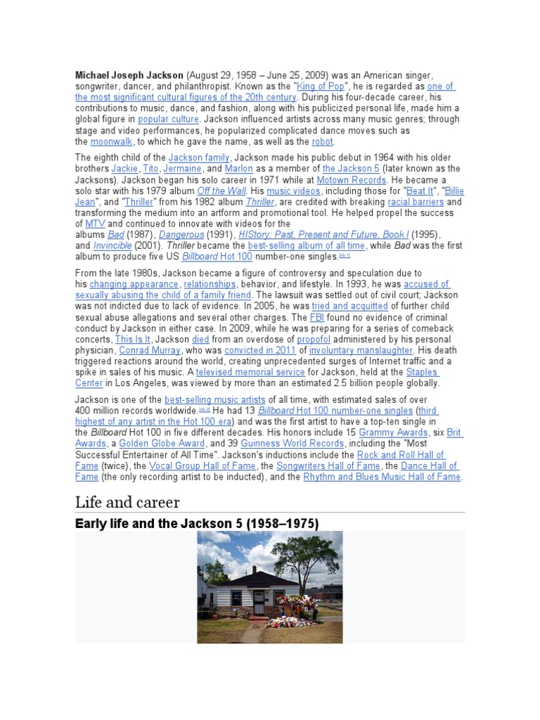Michael Joseph Jackson | PDF | Michael Jackson
