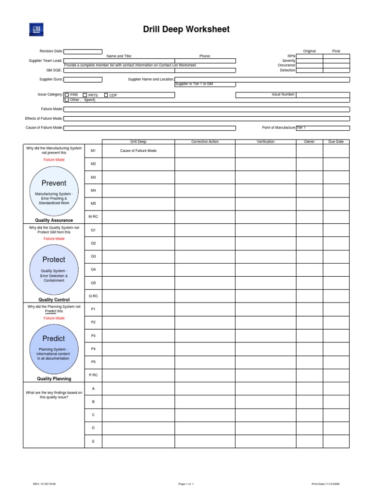 GM1927-84 Drill Deep Worksheet | PDF