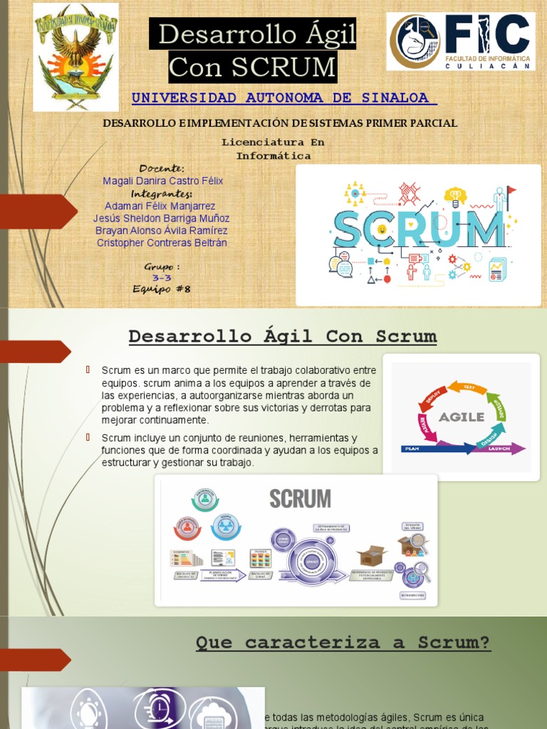 A5 - Presentacion - Desarrolo Agil de Scrum | PDF | Scrum (desarrollo de software) | Informática