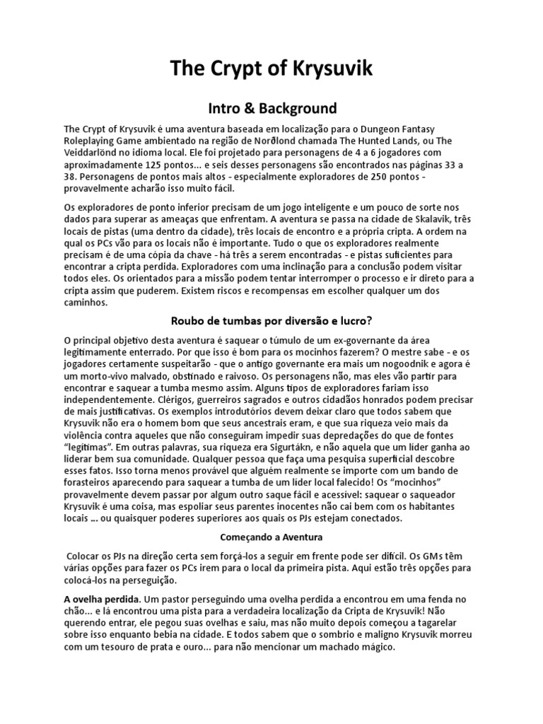The Crypt of Krysuvik Traduzido | PDF | Dinheiro | Imortalidade