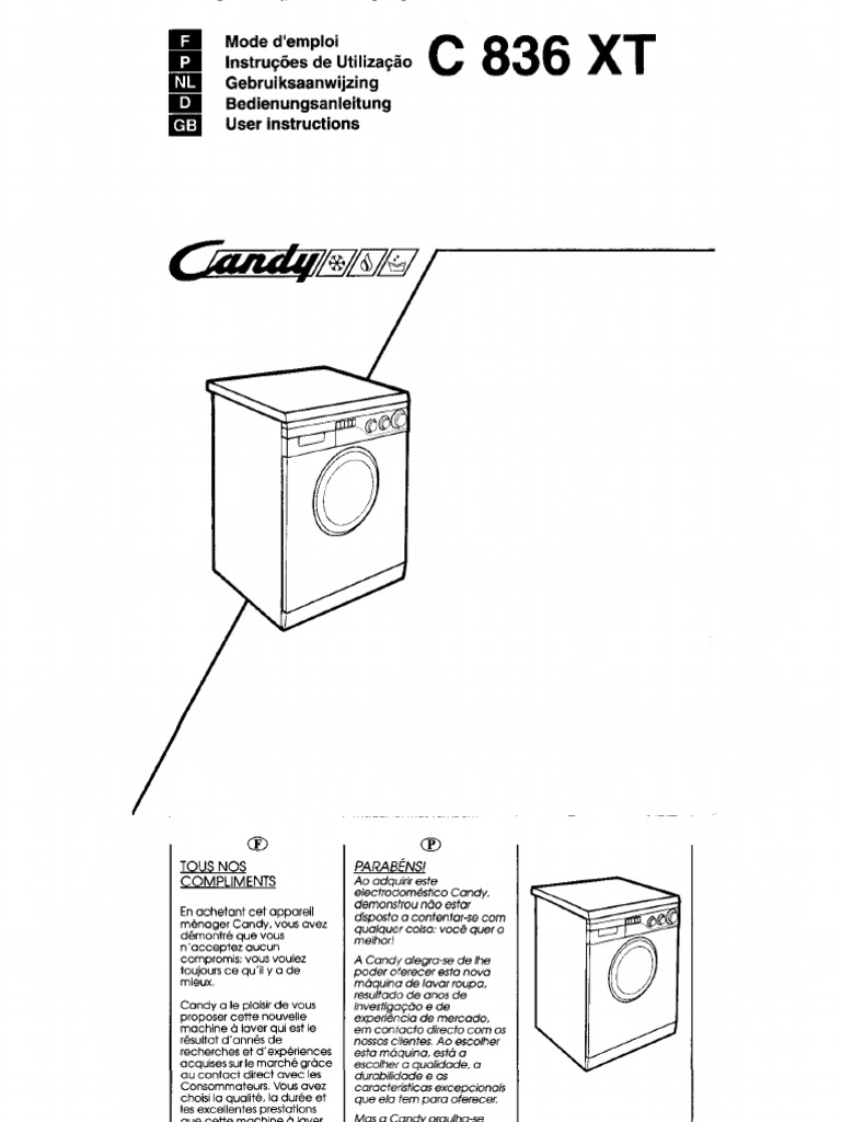 Candy C 836 XT Owners Manual | PDF