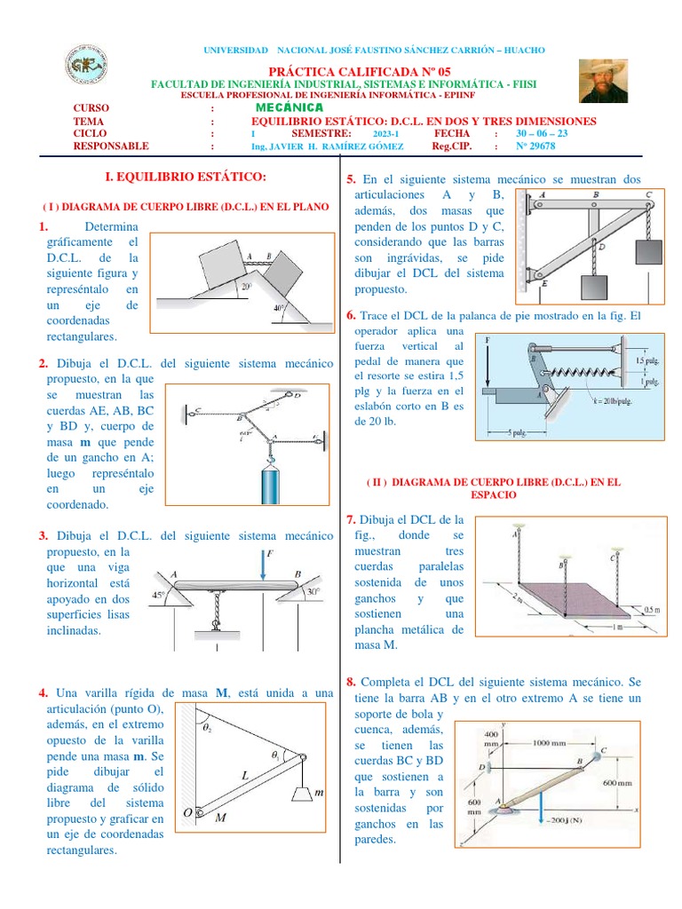P.C. #5 - Equilibrio - D.C.L. en Dos y Tres Dimensiones - Mejorado 5 ...