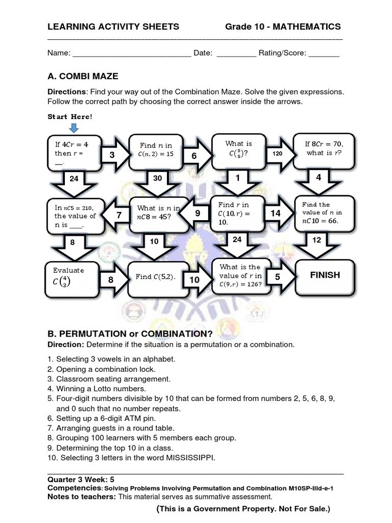 Math 10 Q3 LAS 2 | PDF