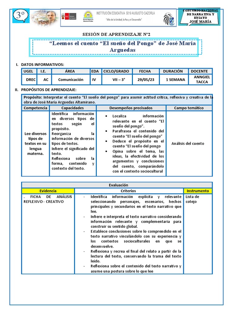 Com3 Eda3 Ses2 Leemos Cuento Pdf Aprendizaje Maestros