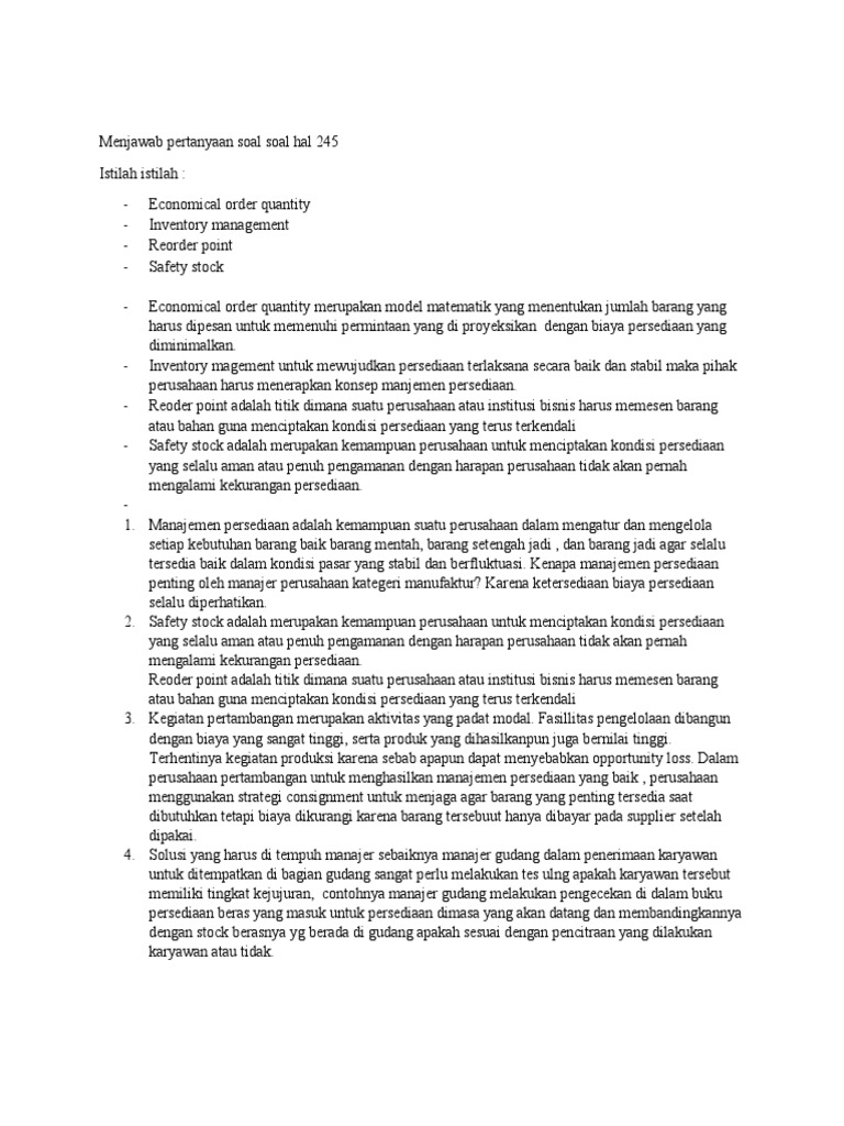 M. Muldan Agung - Pertanyaan Soal Soal Hal 245 | PDF
