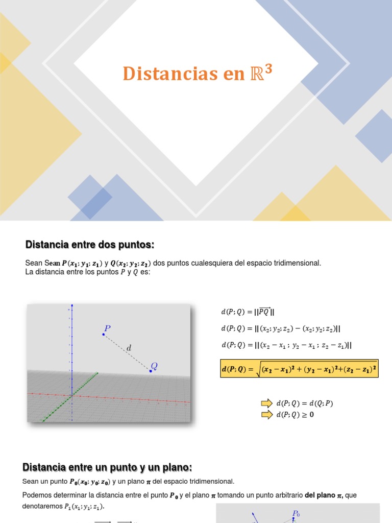 Distancias en el Espacio Tridimensional | PDF | Geometria plana ...