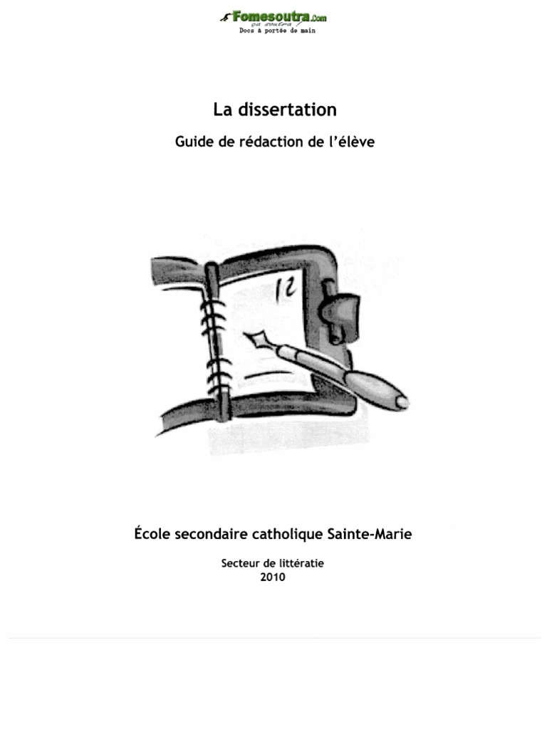La Dissertation Guide de Redaction de L Eleve | PDF