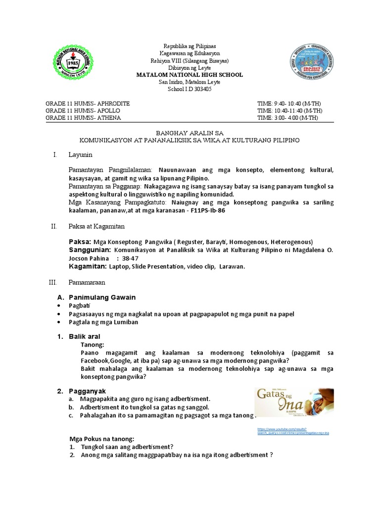 Lesson Plan KPWKP - REGISTER AT BARAYTI | PDF