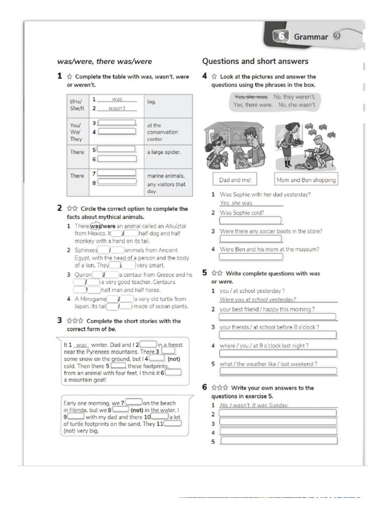 There Was-Were Interactive Exercise For Elementary | PDF