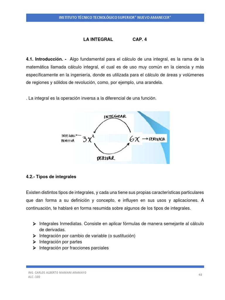 4 - Texto - Tema 4 - Integrales ALC-100 | PDF | Integral | Aritmética