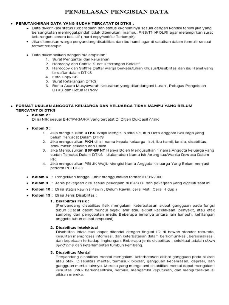 Panduan Pemutakhiran Data DTKS | PDF | Ilmu Sosial