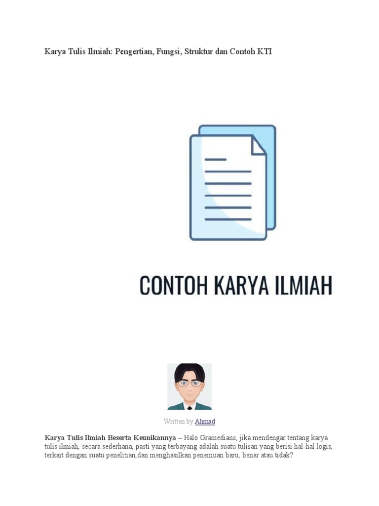 Karya Tulis Ilmiah: Pengertian, Fungsi, Struktur Dan Contoh KTI | PDF
