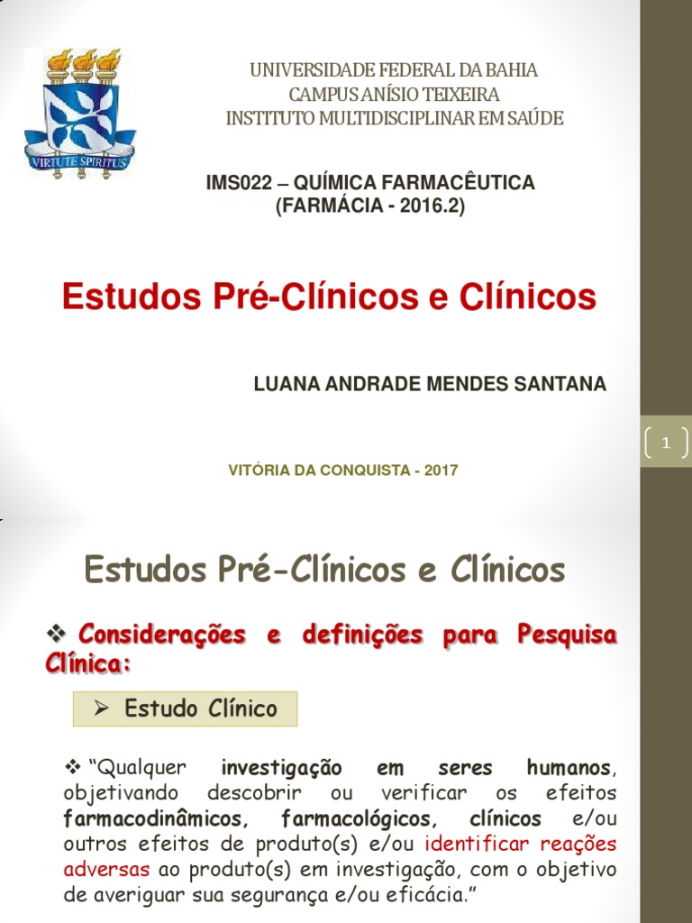 Estudos Pré-Clínicos em Pesquisa Clínica | PDF | Teste clínico ...