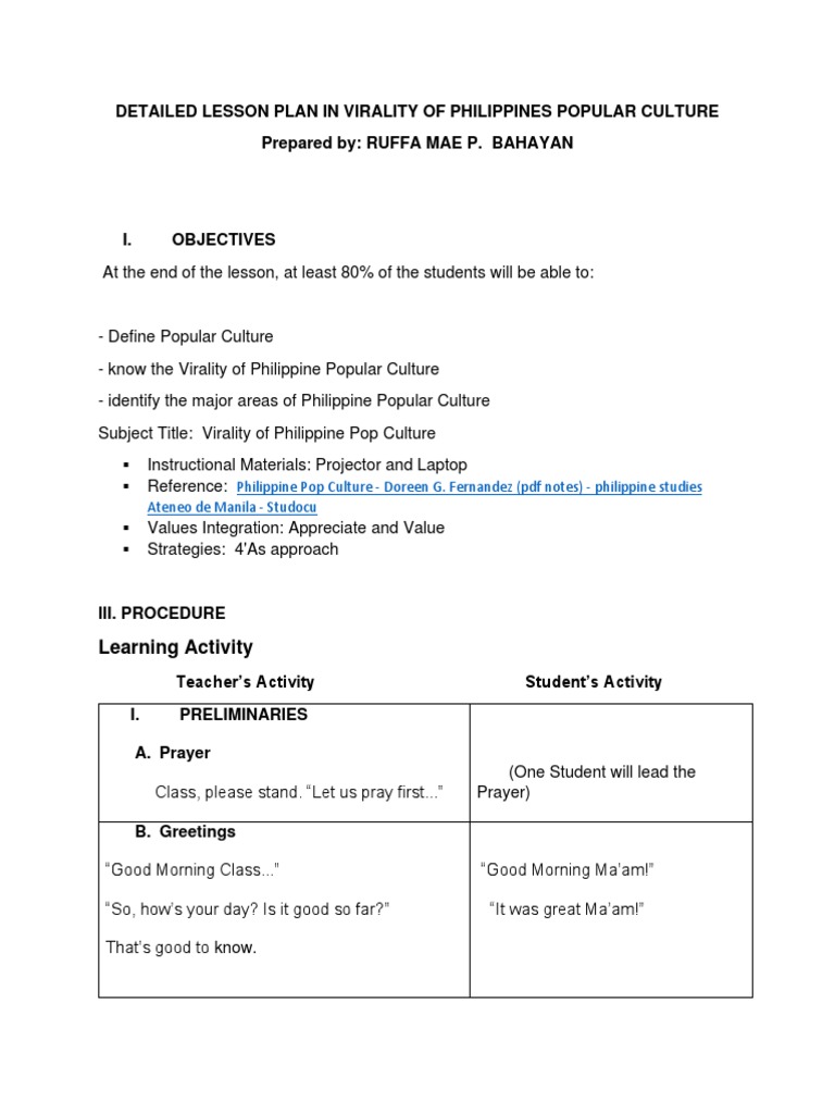 DETAILED Lesson-Plan | PDF | Lesson Plan | Teachers