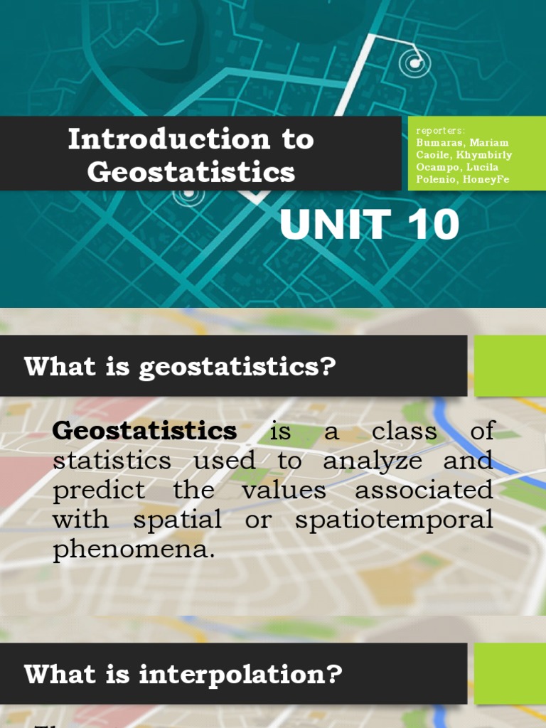 Unit 10 Introduction To Geostatistics - GEC ABE 2 | PDF | Sampling (Statistics) | Geographic ...
