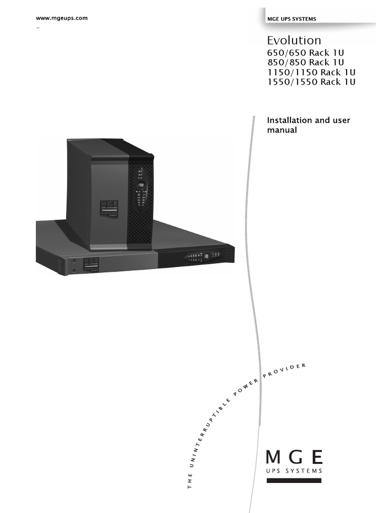 MGE Evolution UPS Installation Manual | PDF