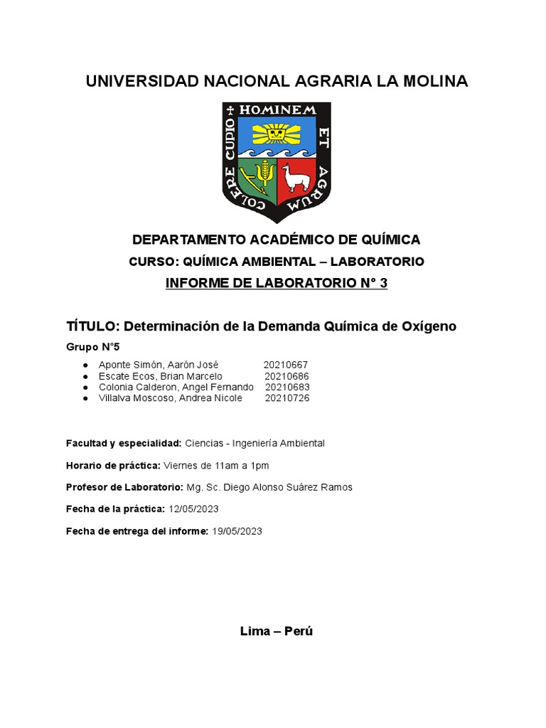 Informe 7 Nitrato | PDF | Agua | Nitrito