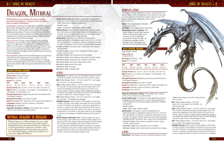 Tome-of-Beasts-Mithral-Dragon | PDF