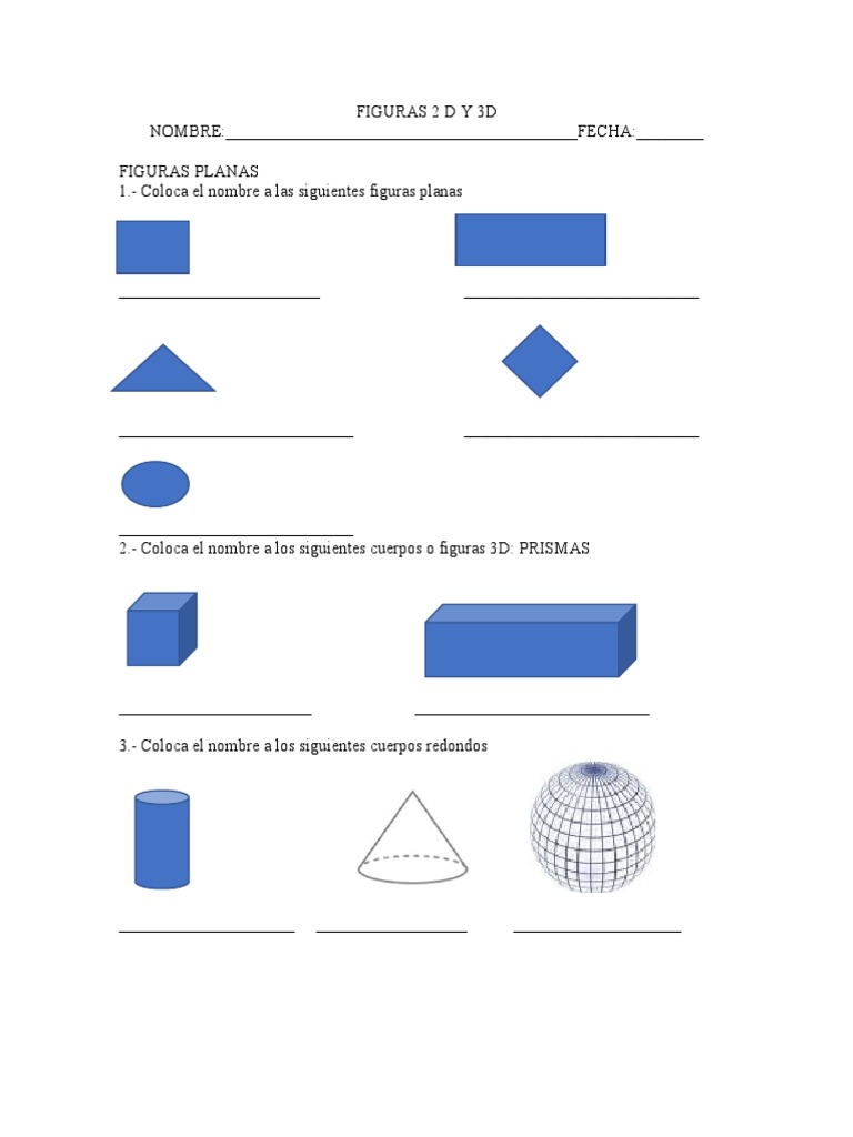 Figuras 2D y 3D: Nombres y Características | PDF