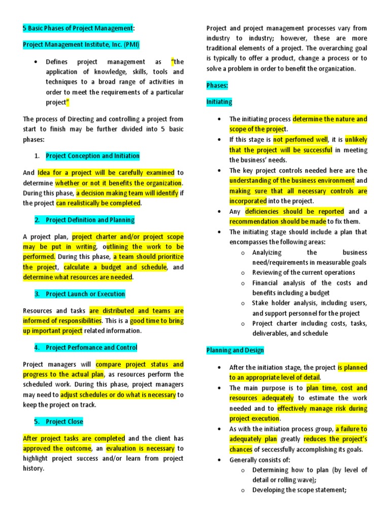 5 Phases of Project Management Guide | PDF | Project Management | Business