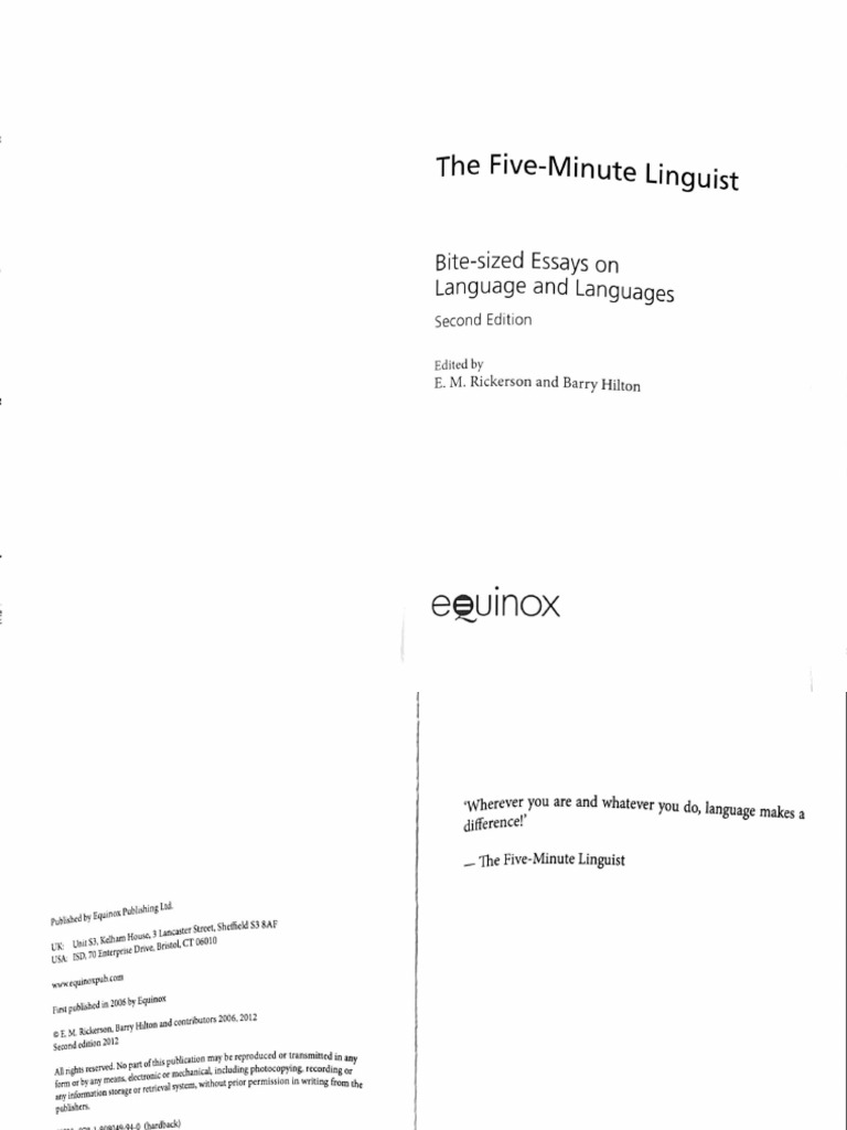 5 Minute Linguist Readings | PDF