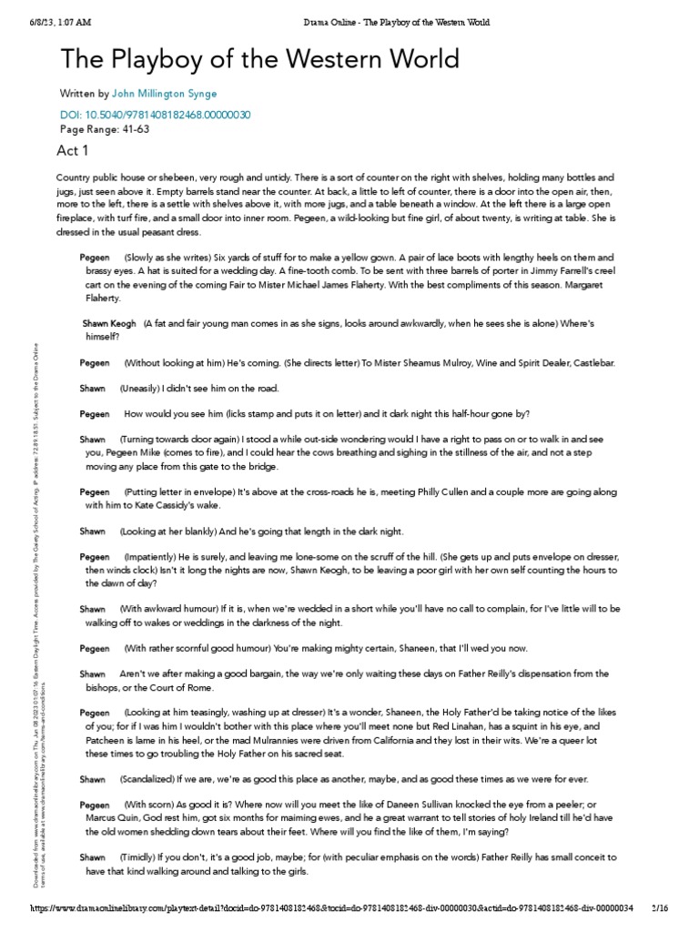 The Playboy of The Western World | PDF