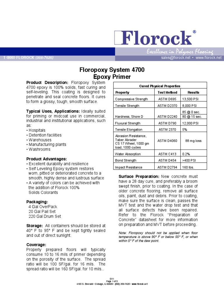 Floropoxy 4700 Tds | PDF | Concrete | Epoxy