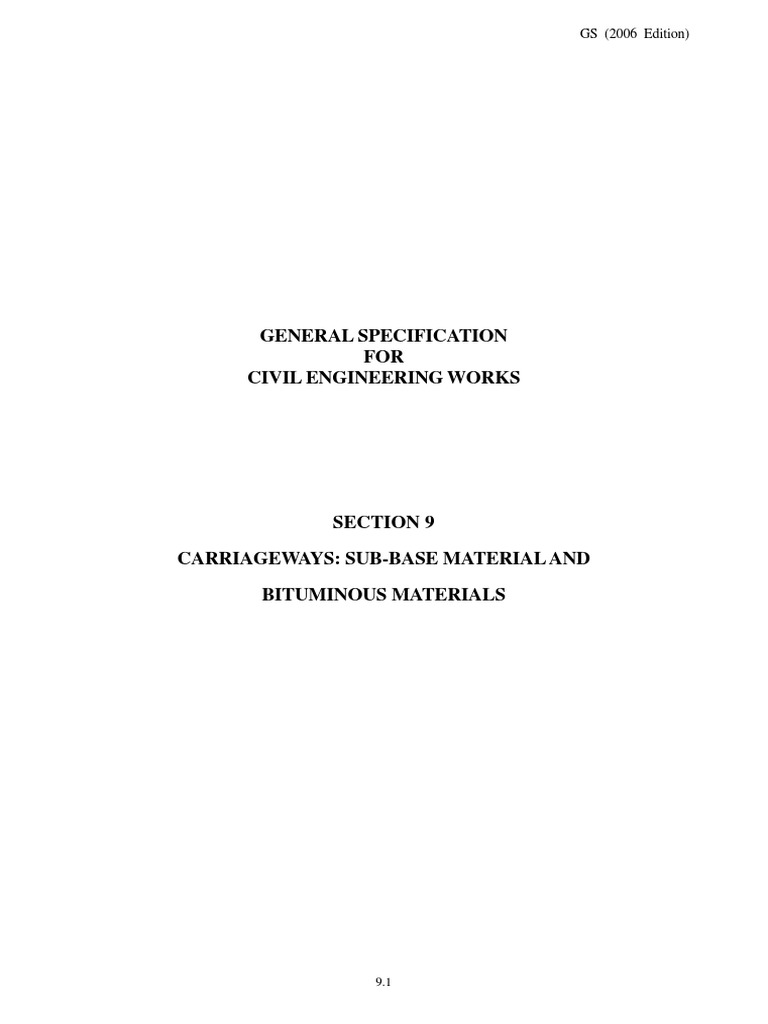 GS (2006) Vol 1 Rev25 S9 Carriageways Sub-Base Material and Bituminous ...