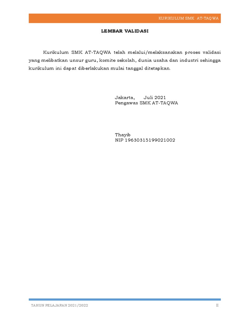 Lembar Validasi | PDF