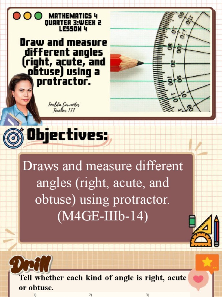 Math 4 - Quarter 3 - Lesson 4 - Draw Kinds of Angles | PDF | Angle | Elementary Geometry