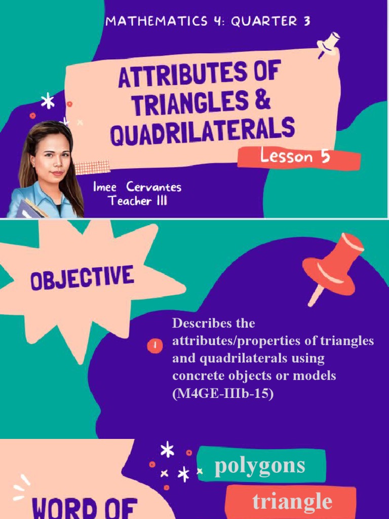 Math 4 - Quarter 3 - Lesson 5-Triangles and Quadrilaterals | PDF