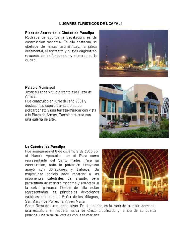 Lugares Turísticos de Ucayali | PDF