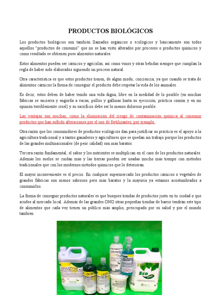 Productos Biológicos: Definición y Ejemplos | PDF | Relaciones ...