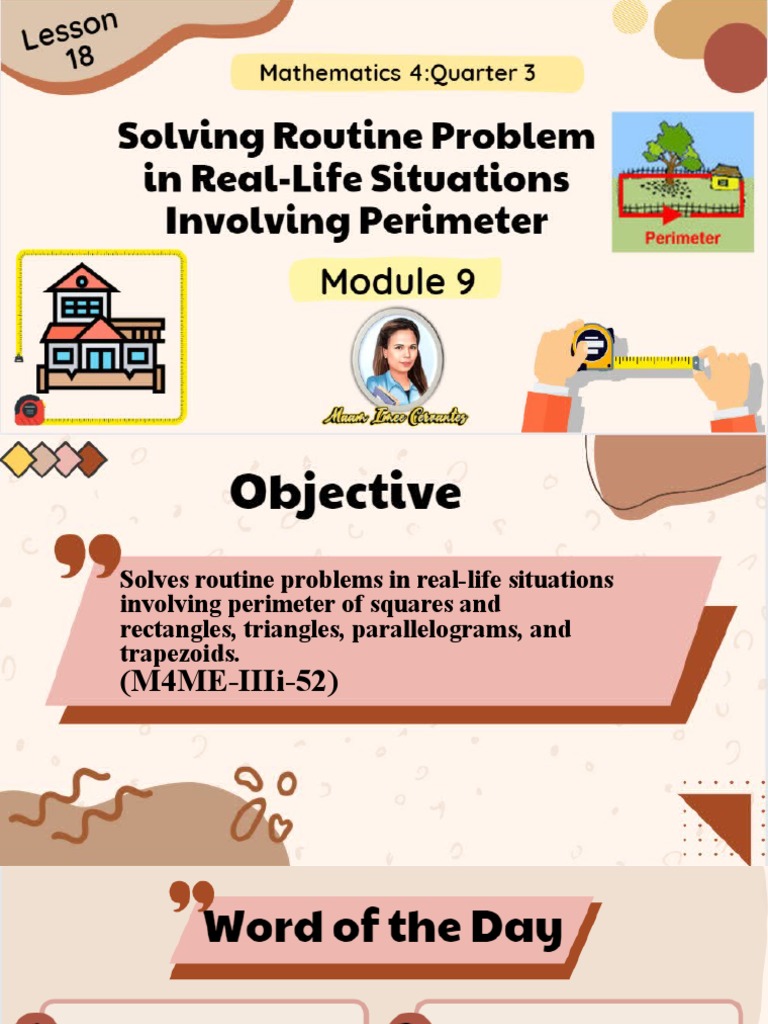 MATH 4 - QUARTER 3 - LESSON 18 - MODULE 9-Solving Routine Problem ...